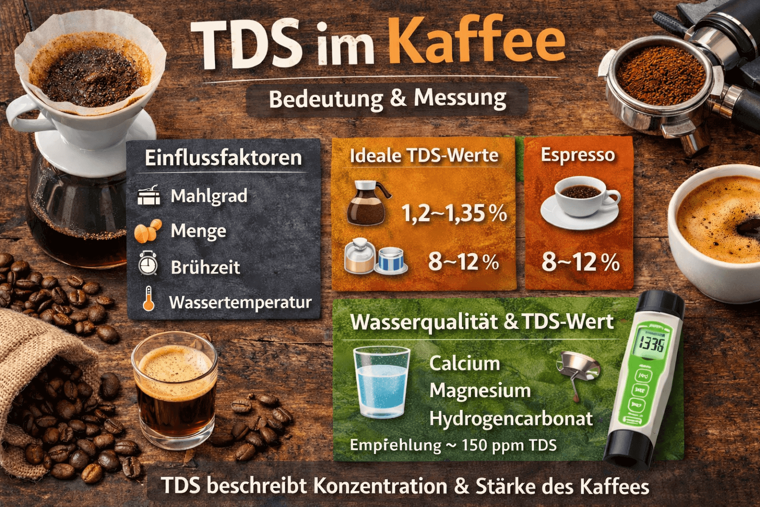TDS in coffee values measurement & perfect extraction – Hauck Barista Tools